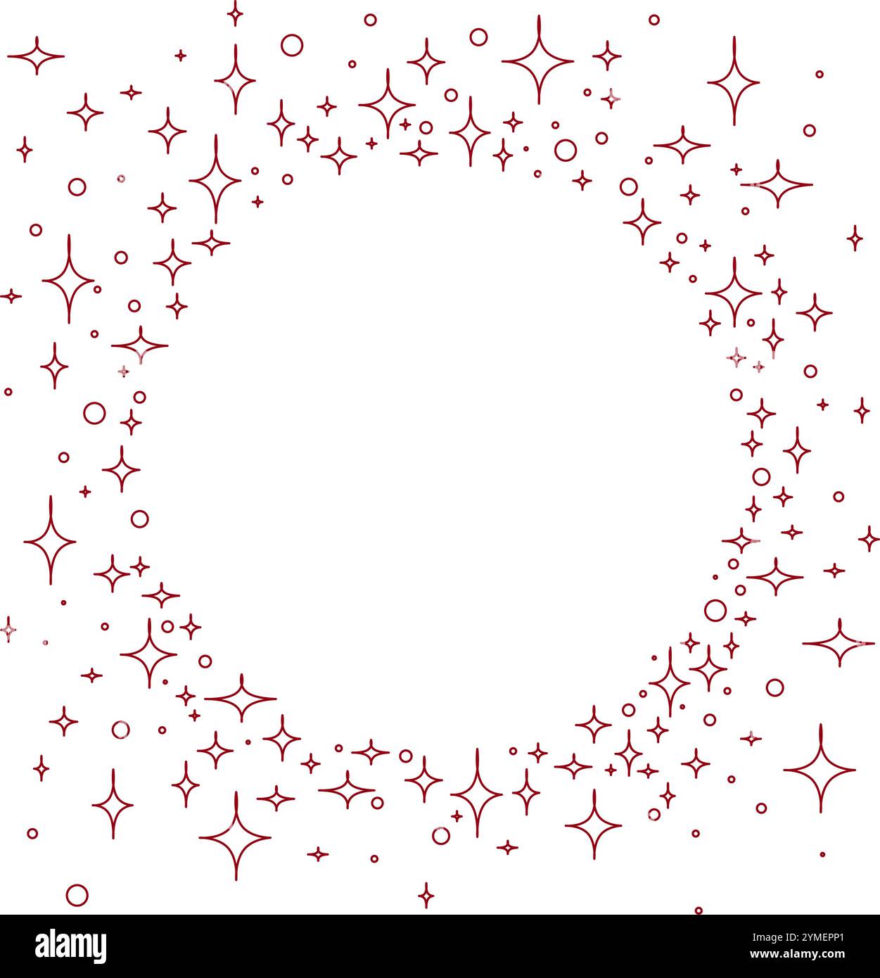 Lovely circle round frame template with sparcles and stars ...
