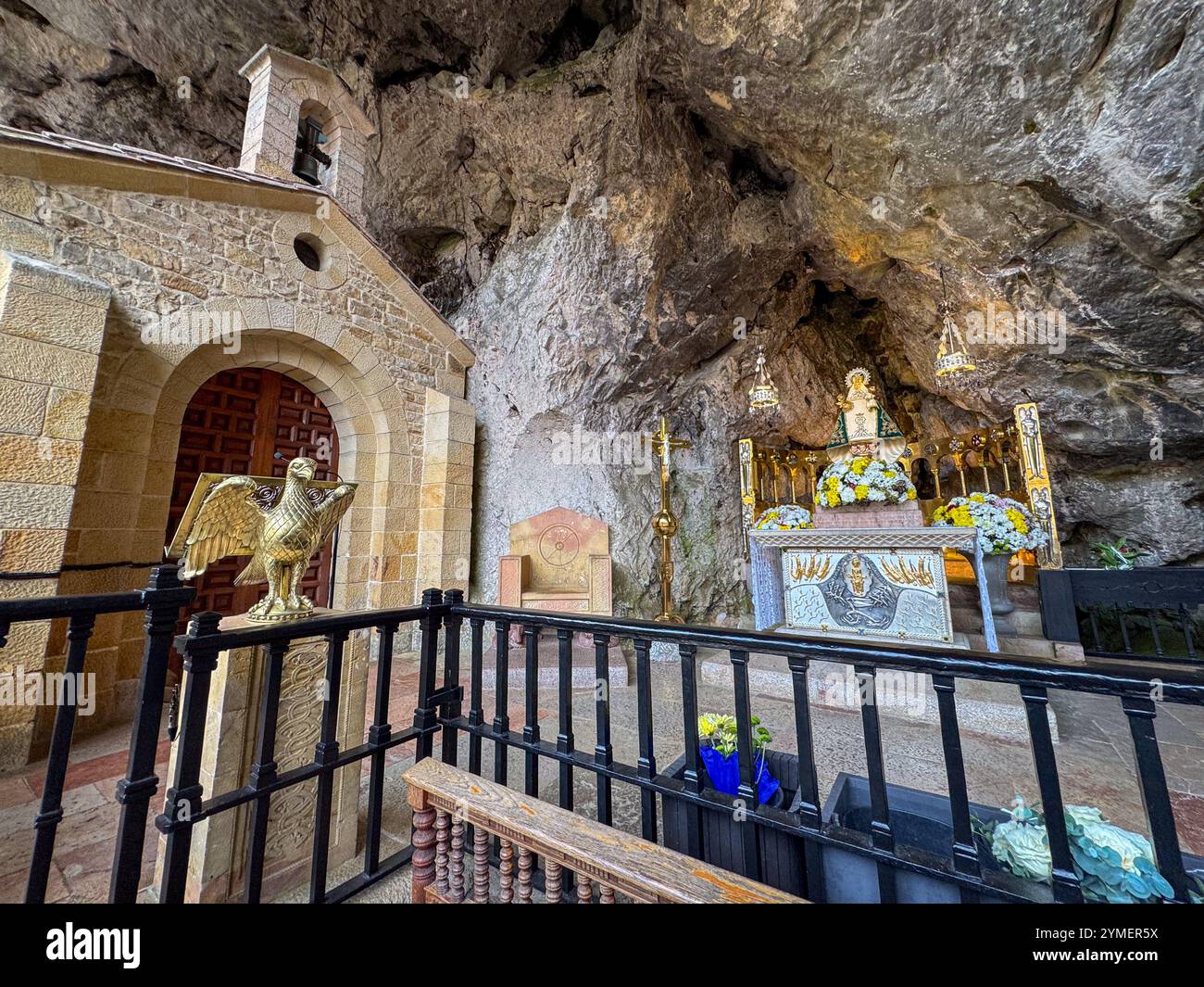 Chapel and shrine of La Santina (or Our Lady of Covadonga) in the Holy ...