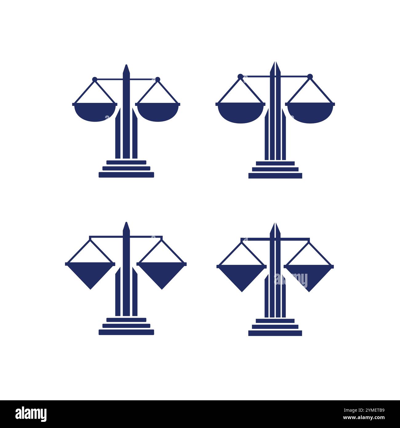 Law office logo set with scales of justice, illustrations. Vector ...