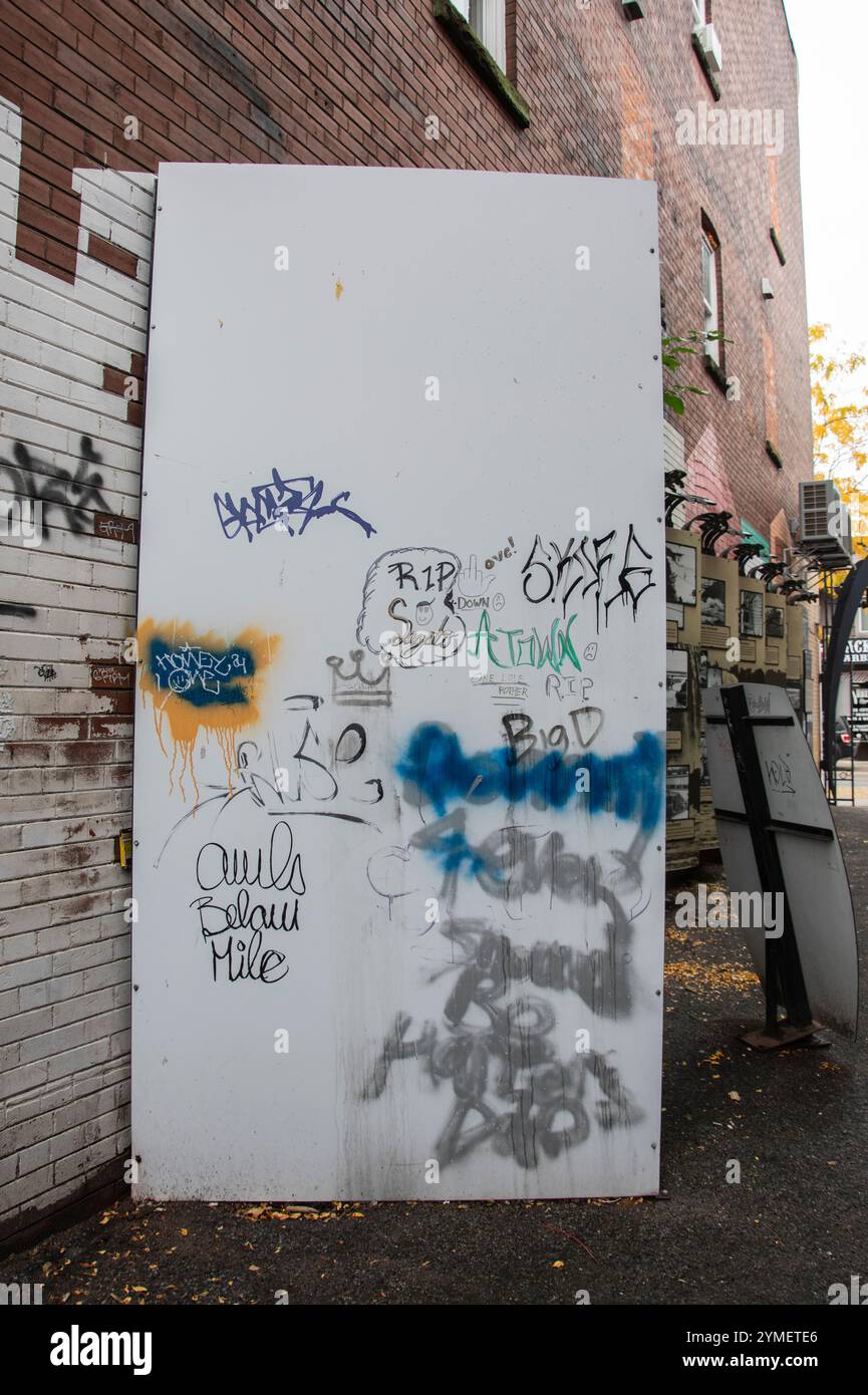 Graffiti tagged at Daredevil Alley in Queen Street District, Niagara ...