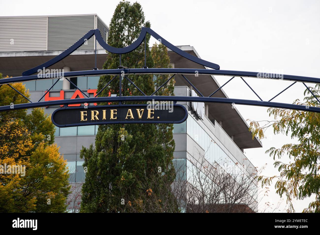 Erie Avenue sign at Queen Street District in Niagara Falls, Ontario ...