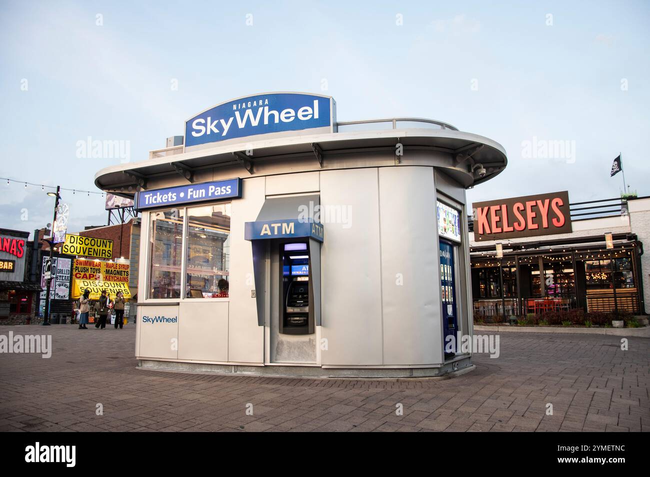 Sky Wheel ticket booth on Clifton Hill in Niagara Falls, Ontario ...