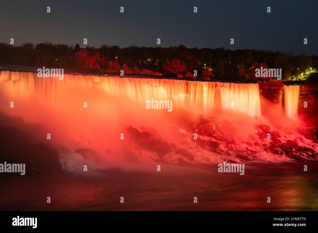 Niagara Falls illuminated at night in Ontario, Canada Stock Photo - Alamy