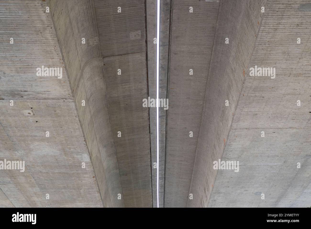 Close-up of concrete structure of highway bridge. Concept of giant ...