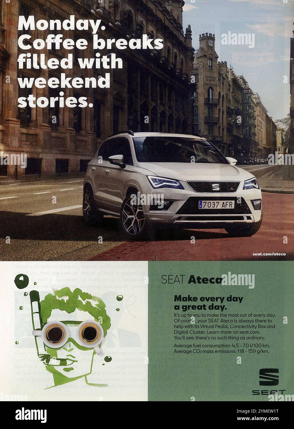 2018 The SEAT Ateca SUV ad Stock Photo - Alamy