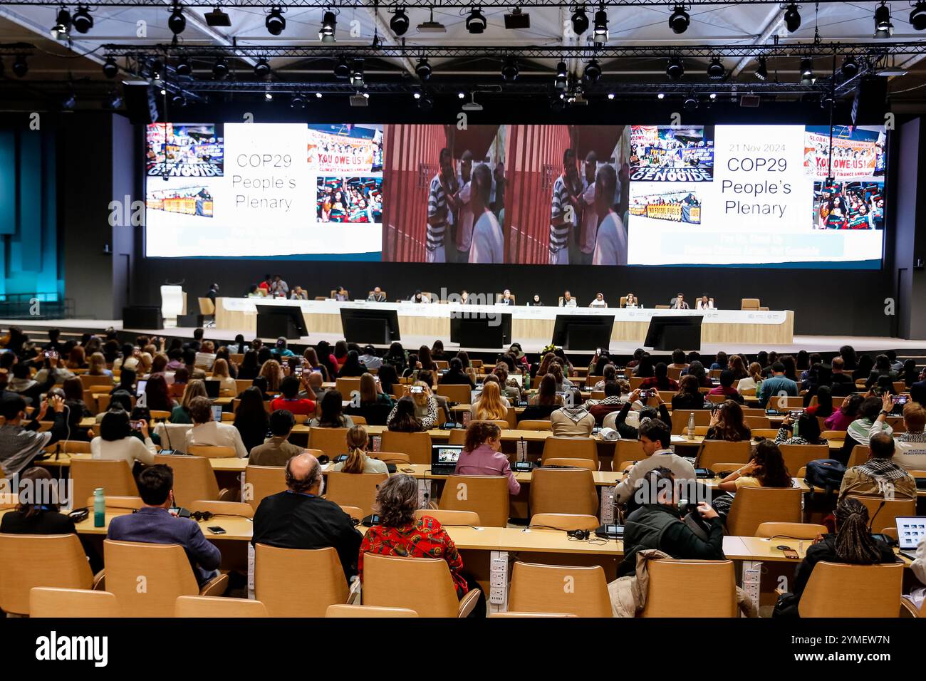 Baku, Azerbaijan. 21st Nov, 2024. Young adults participate in The People's Plenary organized by ...