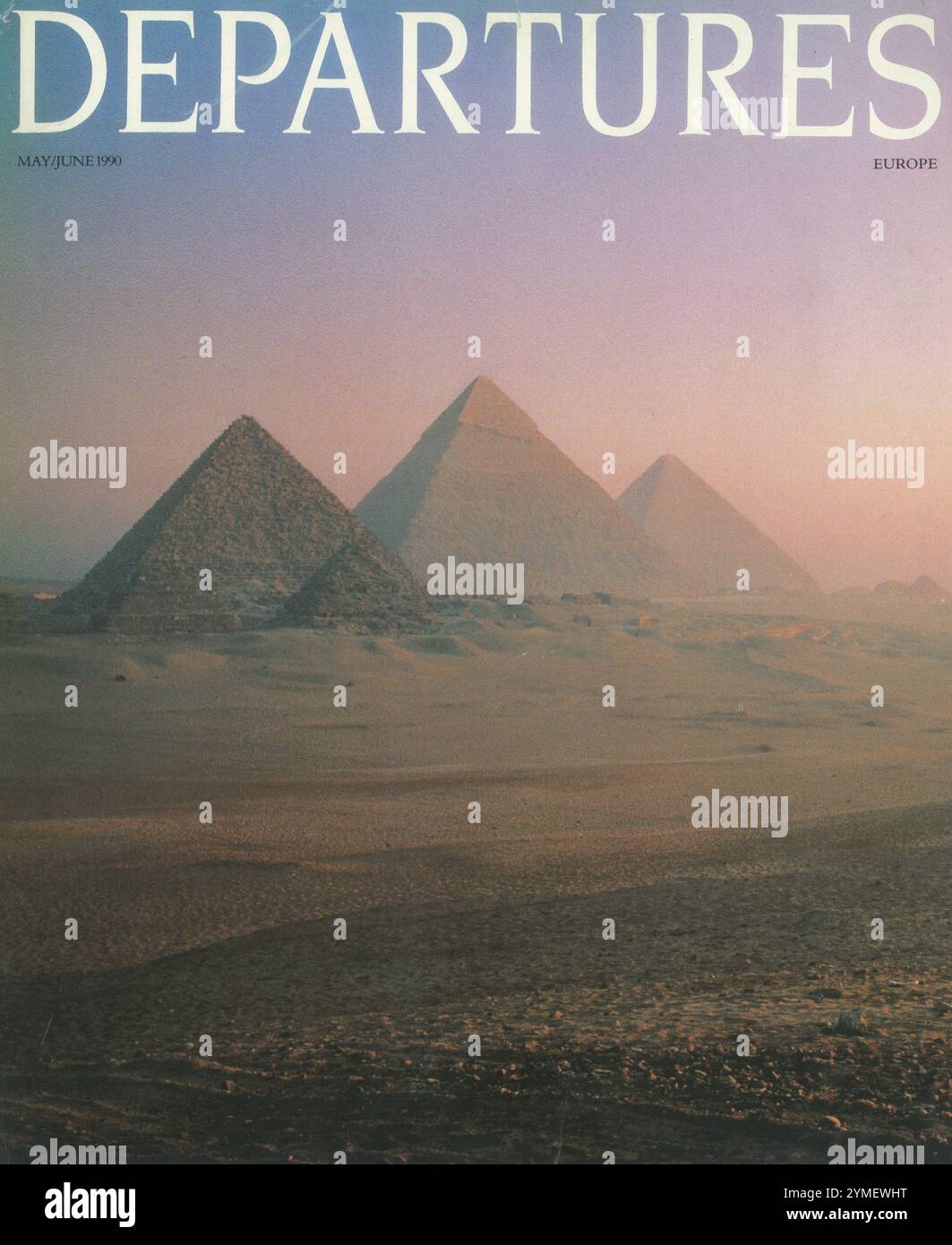 Departures magazine, May 1990 cover - Egypt Pyramids Stock Photo - Alamy