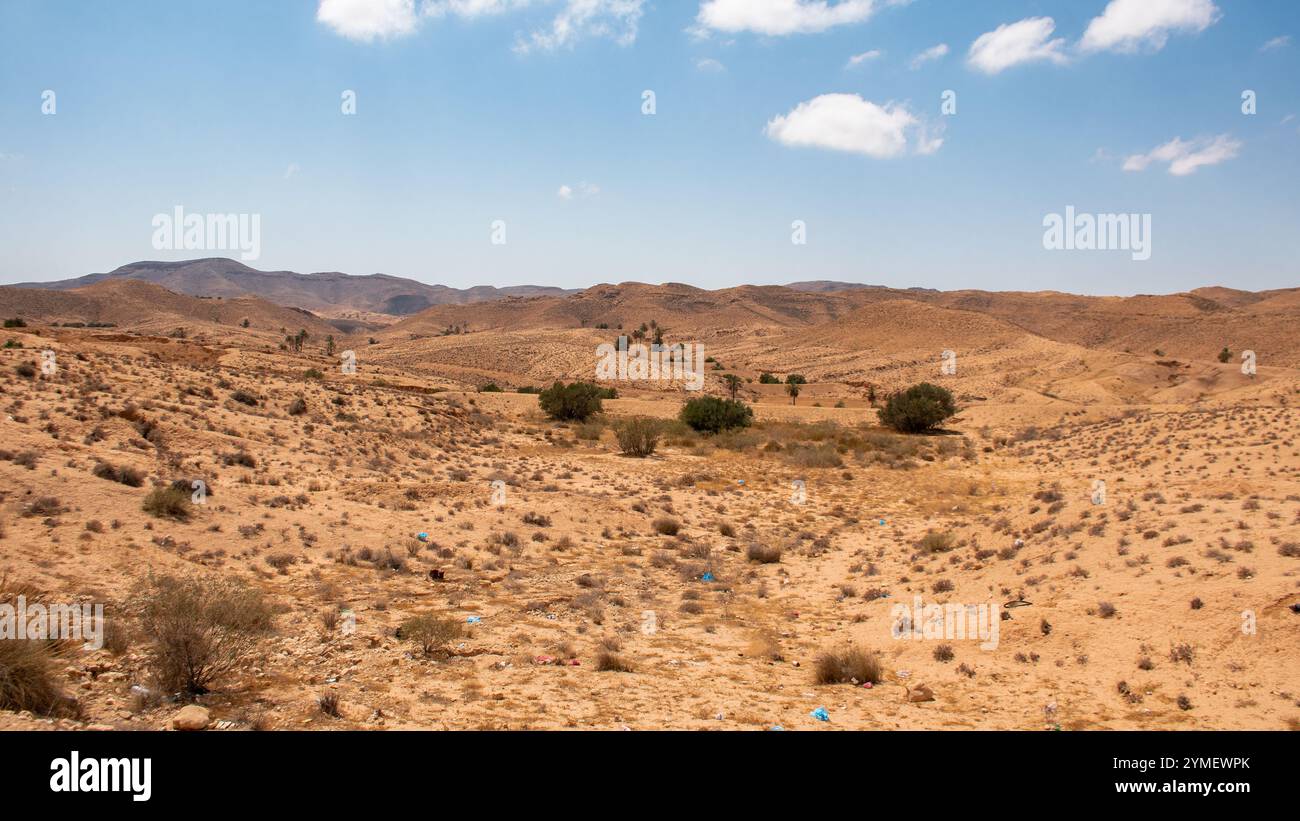 Landscapes around the city of Hammamet and the Sahara desert Stock ...