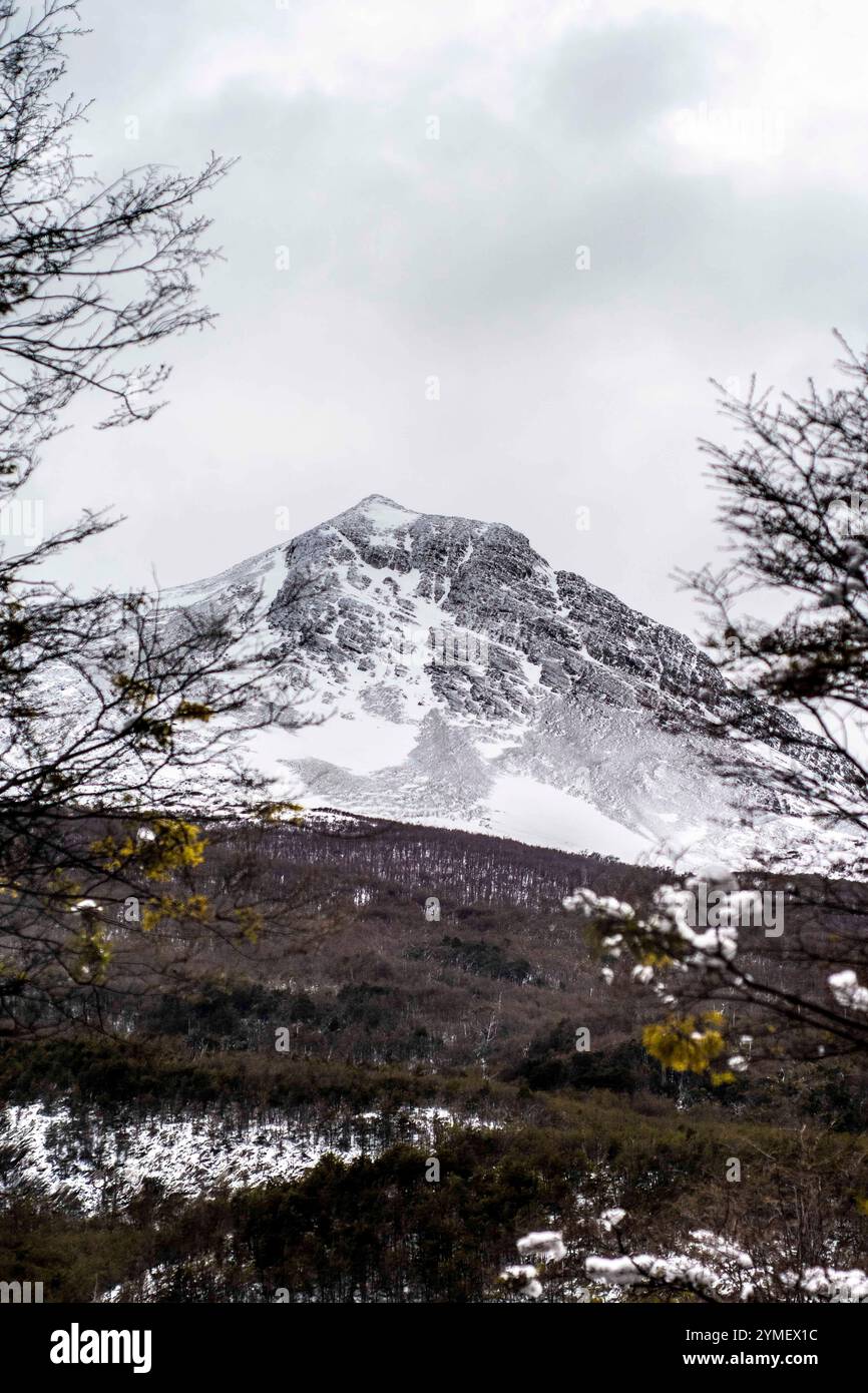 Snow mountain and glacial landscape. Mountain´s PArk at the end of the ...