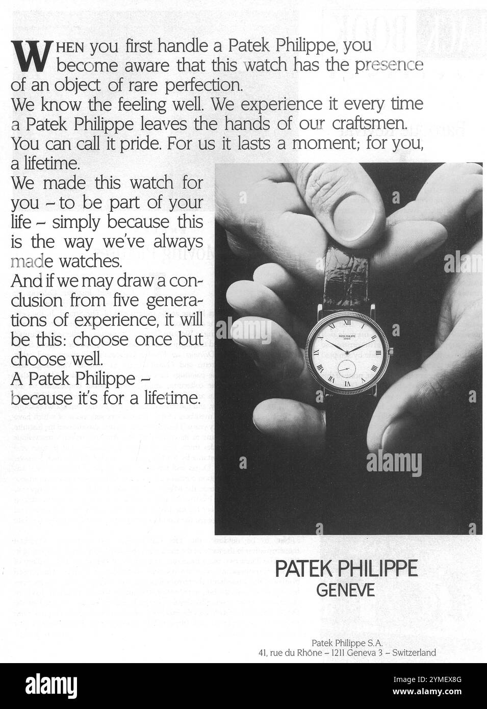 Patek philippe ads Black and White Stock Photos & Images - Alamy
