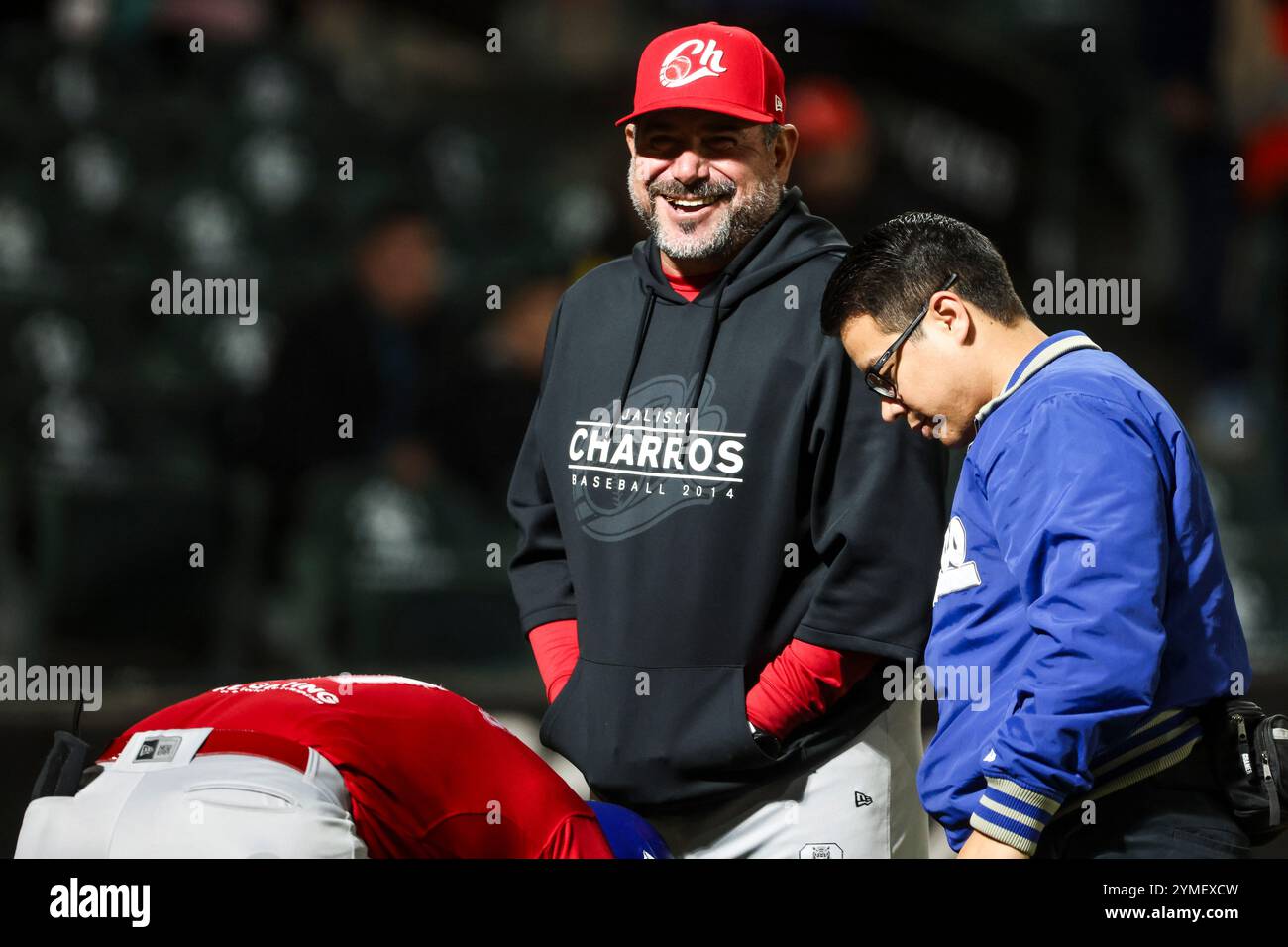 Benjamin Gil, manager of the Charros de Jalisco before the game, during ...