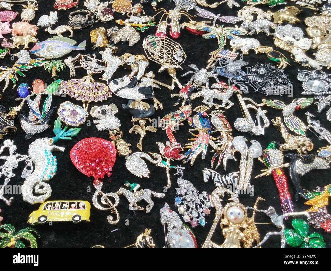 Collection of Women's Fashion, Costume Jewelry Nostalgic Pins Stock ...