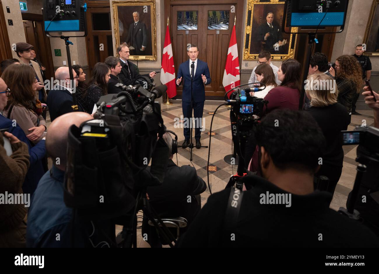 Ottawa, Canada. 21st Nov, 2024. Leader of the Conservative Party Pierre ...
