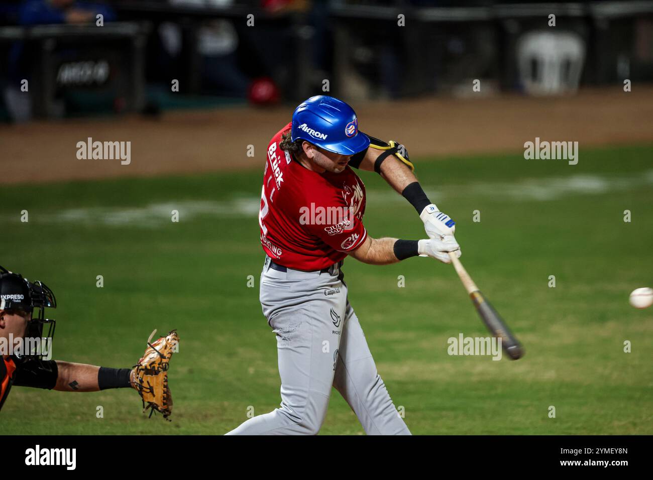 HERMOSILLO, MEXICO - NOVEMBER 20: Mateo Gil of Charros de Jalisco tries ...