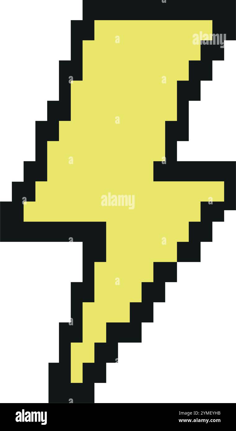 pixelated lightning bolt Stock Vector Image & Art - Alamy