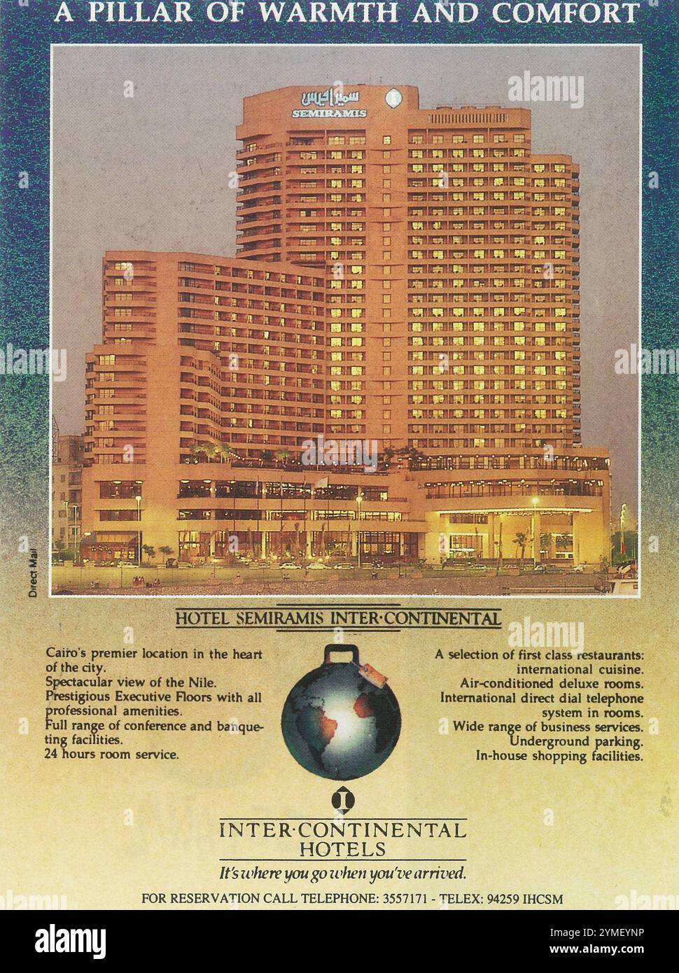 1990 InterContinental Cairo Semiramis, an IHG Hotel Ad Stock Photo - Alamy
