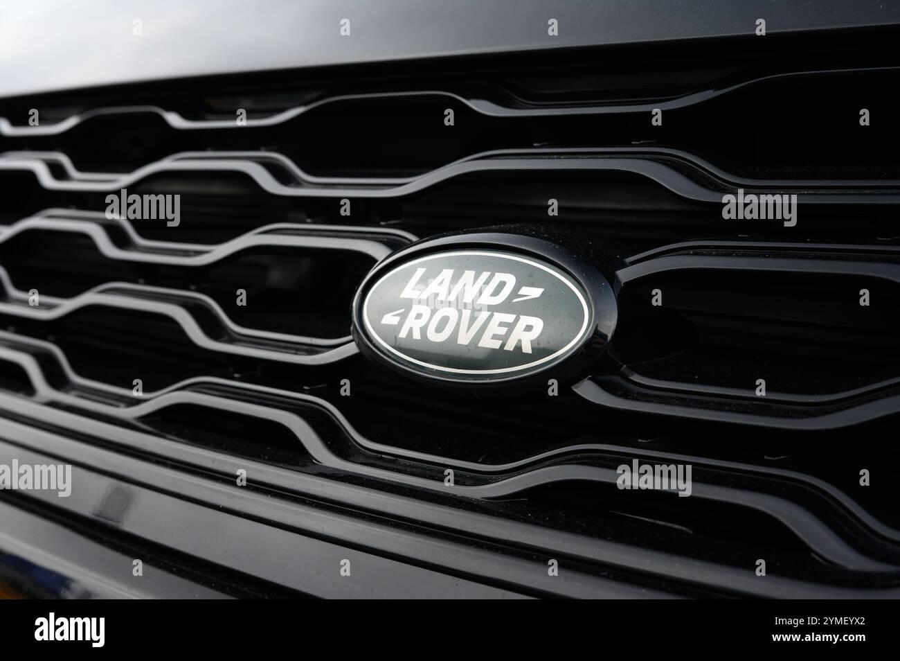 Derby, UK - 17 Nov 2024: Land Rover Badge on a black car Stock Photo ...