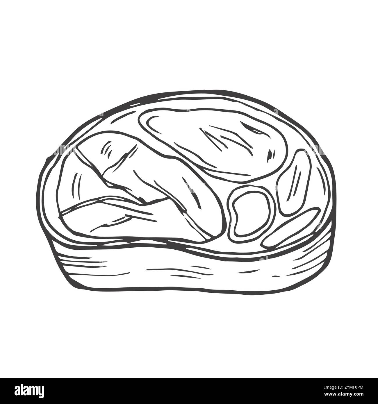Sketch meat steak on white background. Hand drawn meat elements Retro ...