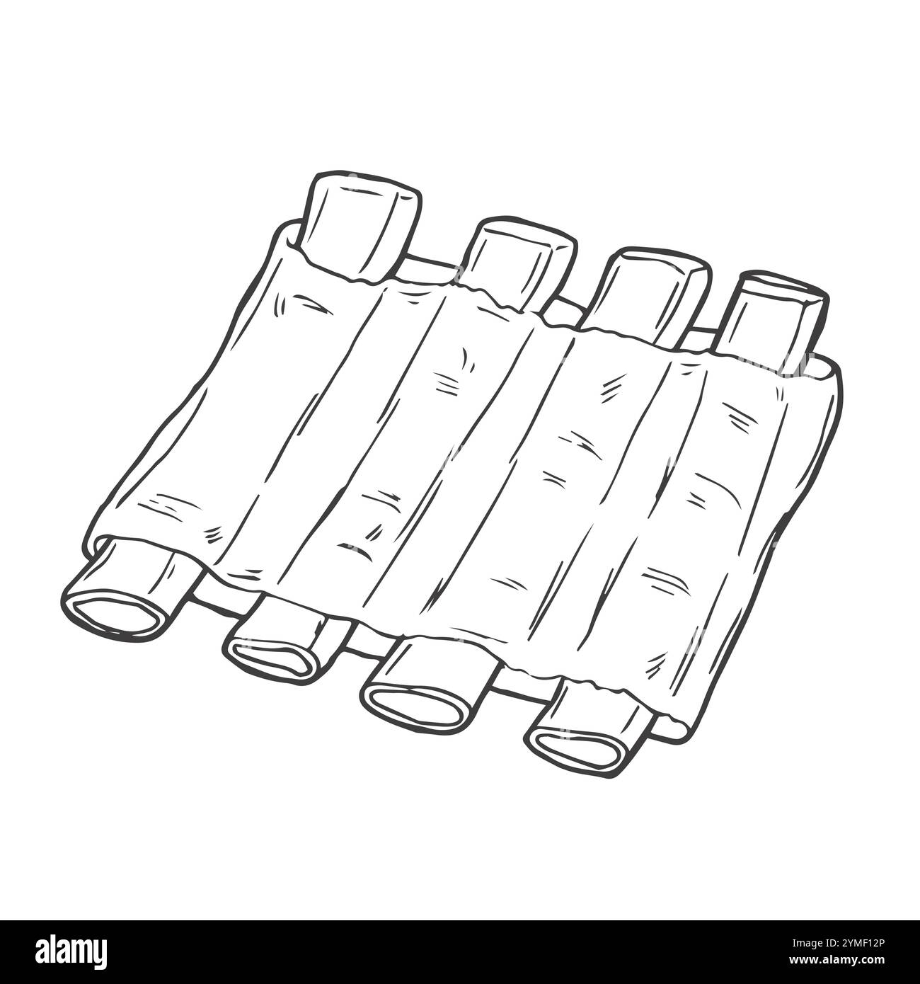Pork Ribs Isolated On White Background Vector Illustration Stock Vector Image And Art Alamy