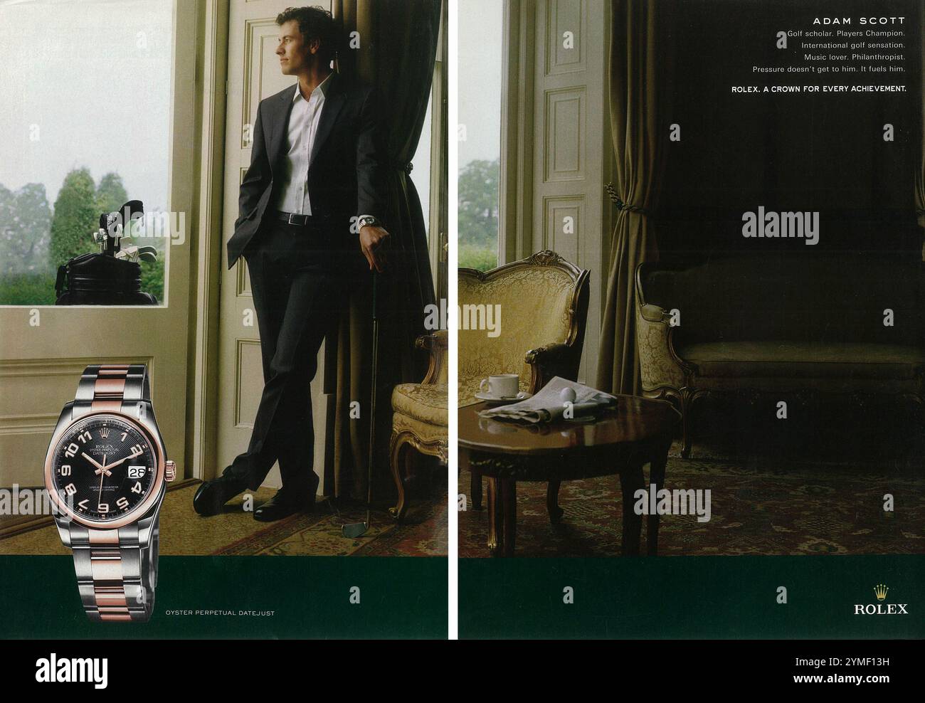 2008 Rolex Oyster Perpetual Datejust ad with Adam Scott Golf Scholar ...