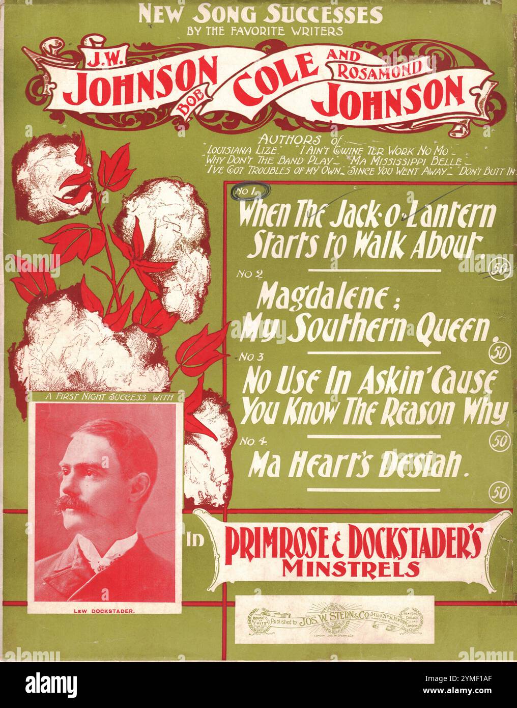 Cole and Johnson SOngs, African-American sheet music Stock Photo - Alamy