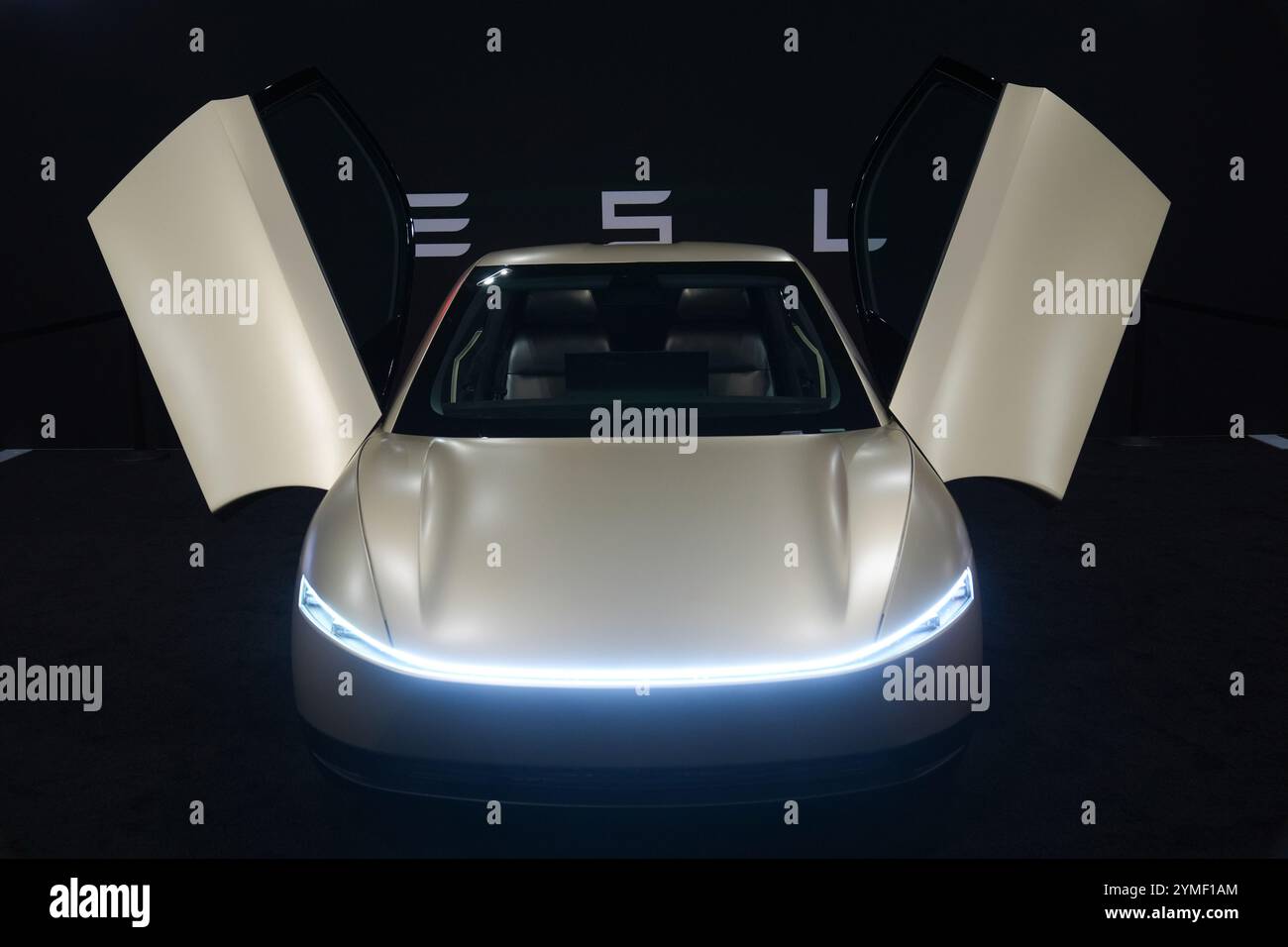 The Tesla Cybercab is shown at the AutoMobility LA Auto Show,Thursday ...