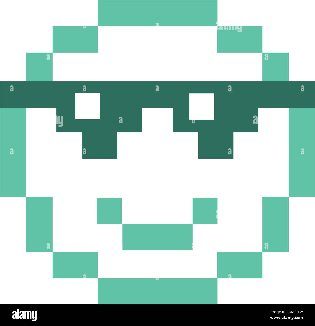 pixelated emoji with sunglasses Stock Vector Image & Art - Alamy