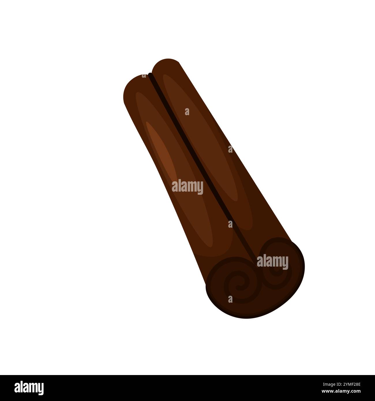 Cinnamon stick isolated on white. Christmas spices cinnamon. Vector ...