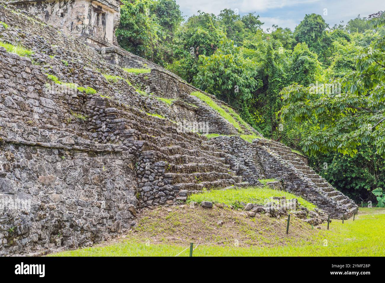 The ancient pyramids of Palenque in Mexico, surrounded by lush jungle ...