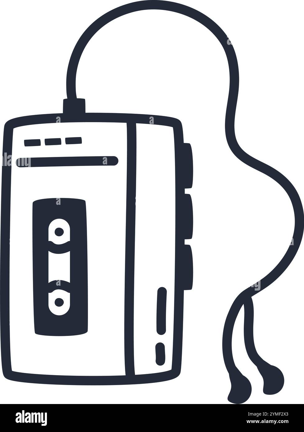 Vintage walkman headphones isolated Stock Vector Images - Alamy