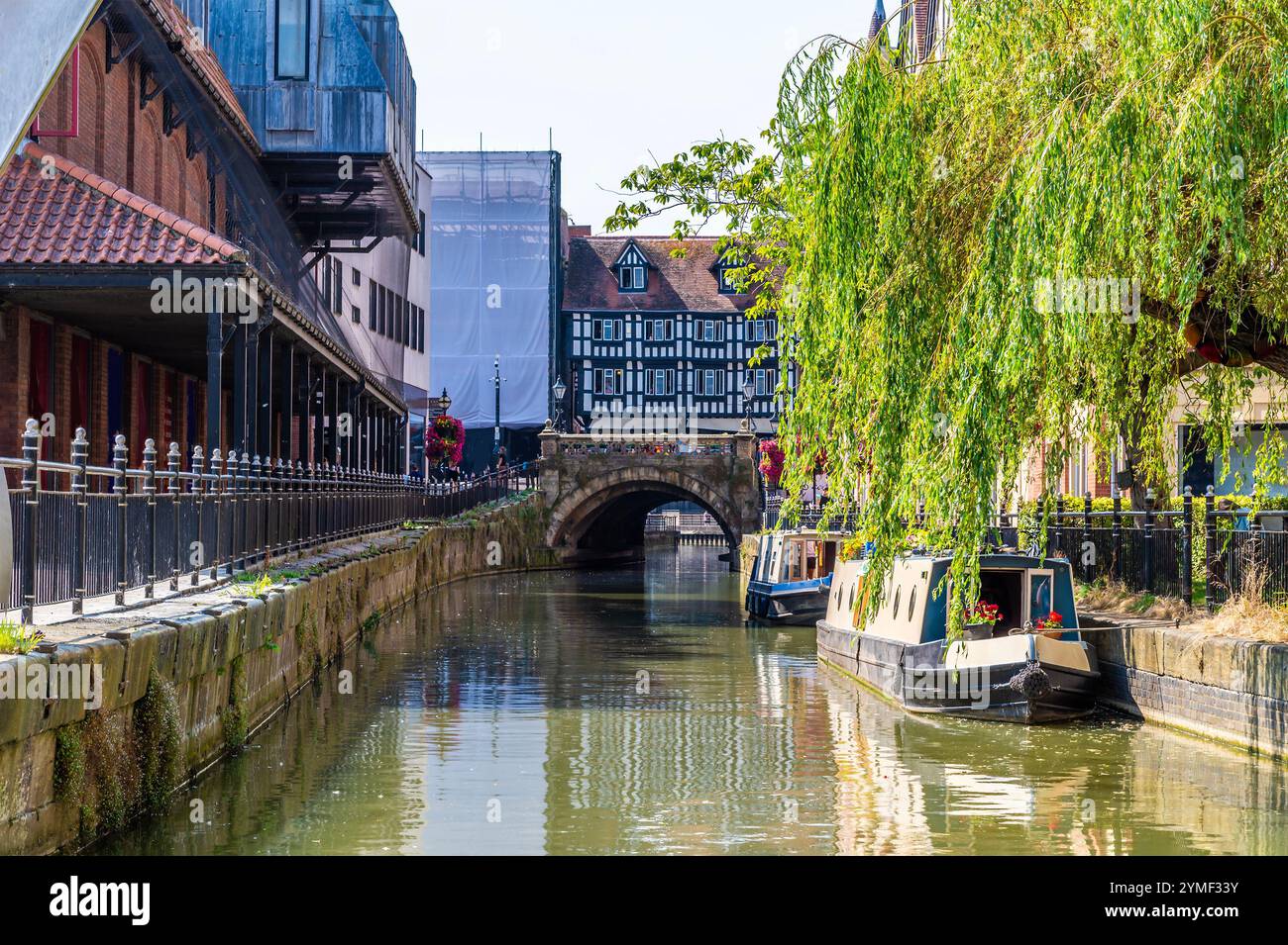 A view from a boat along the River Witham under the High bridge in ...