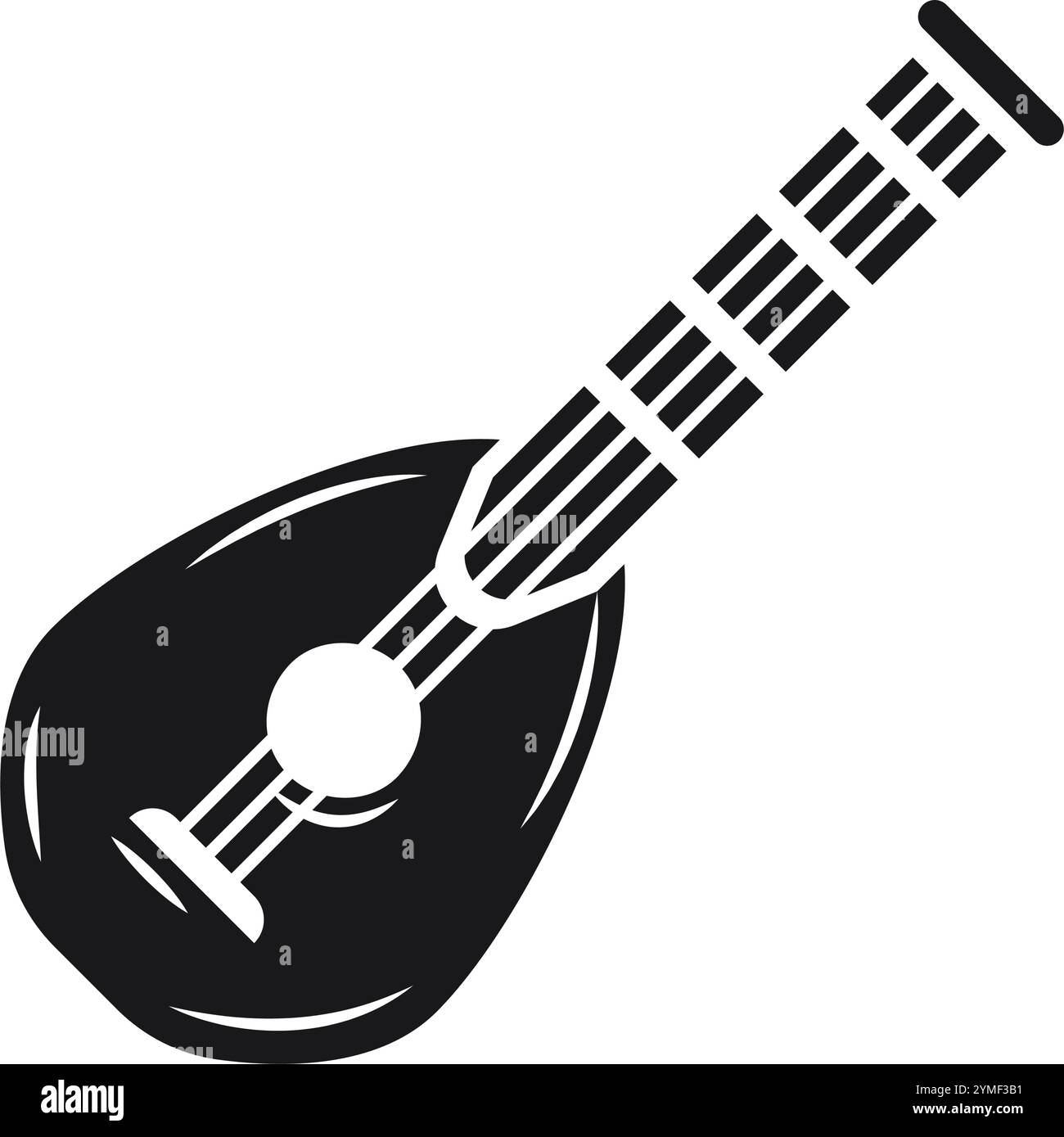 musical instrument mandolin silhouette icon Stock Vector Image & Art ...