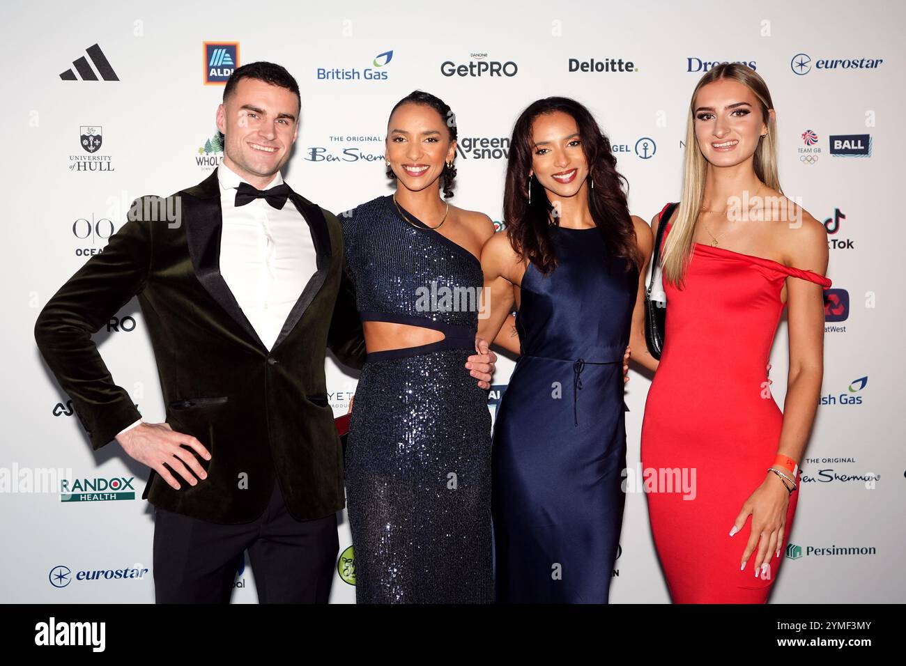 Toby Harries, Laviai Nielsen, Lina Nielsen and Hannah Kelly arriving ...