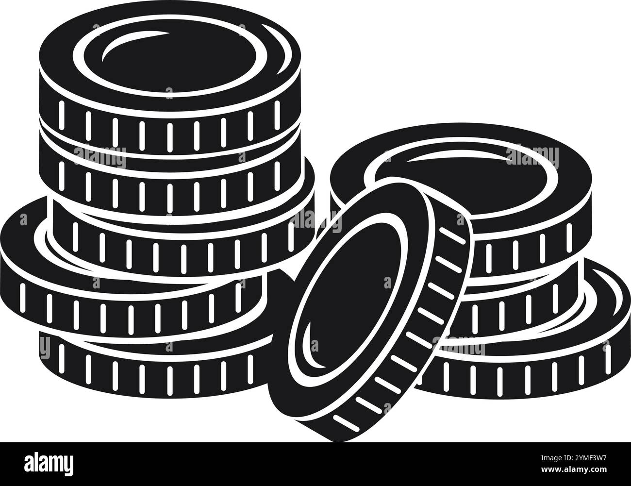 pile of money coins silhouette Stock Vector Image & Art - Alamy