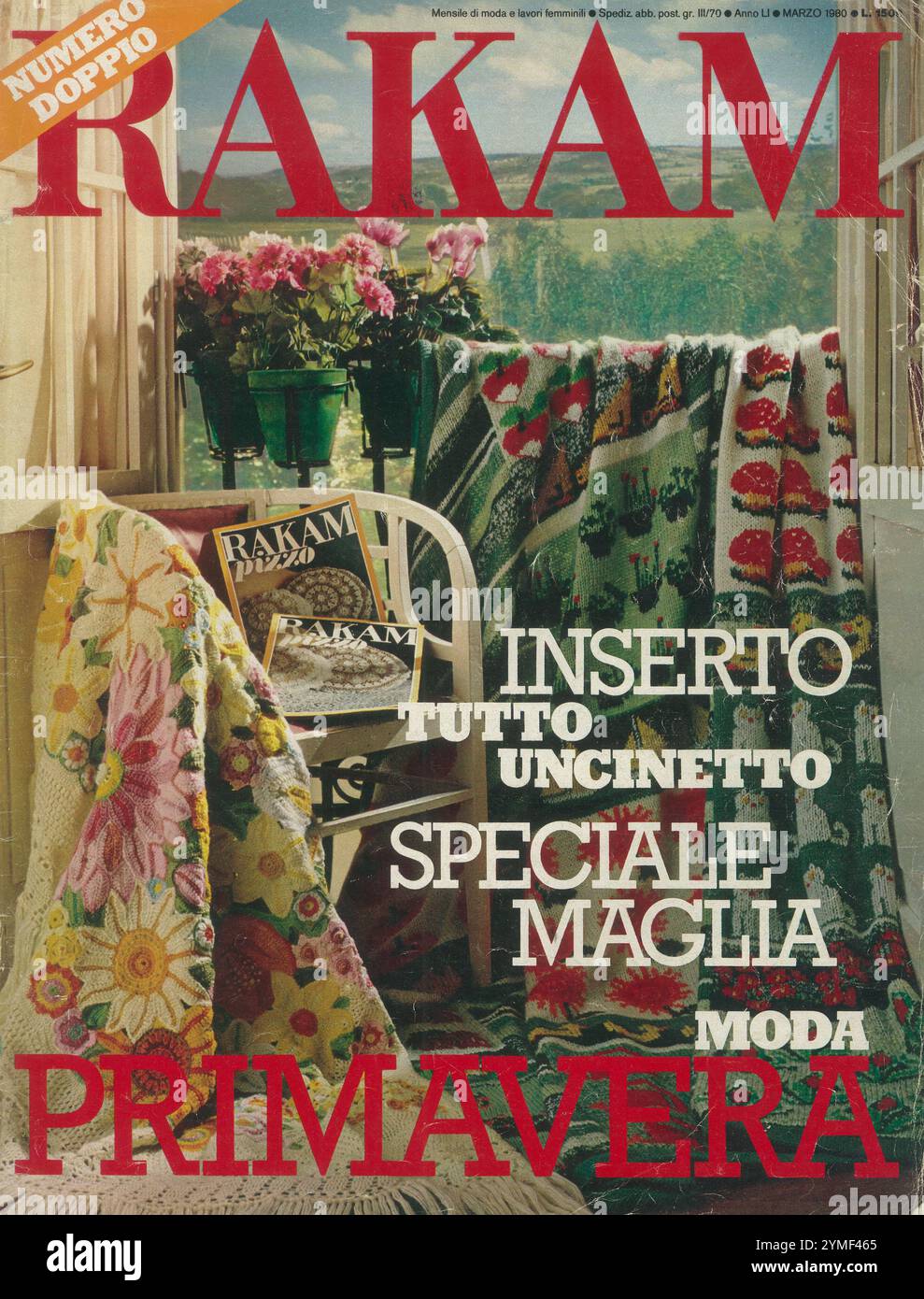 March 1980 Rakam knitting fashion Italian magazine cover Stock Photo ...