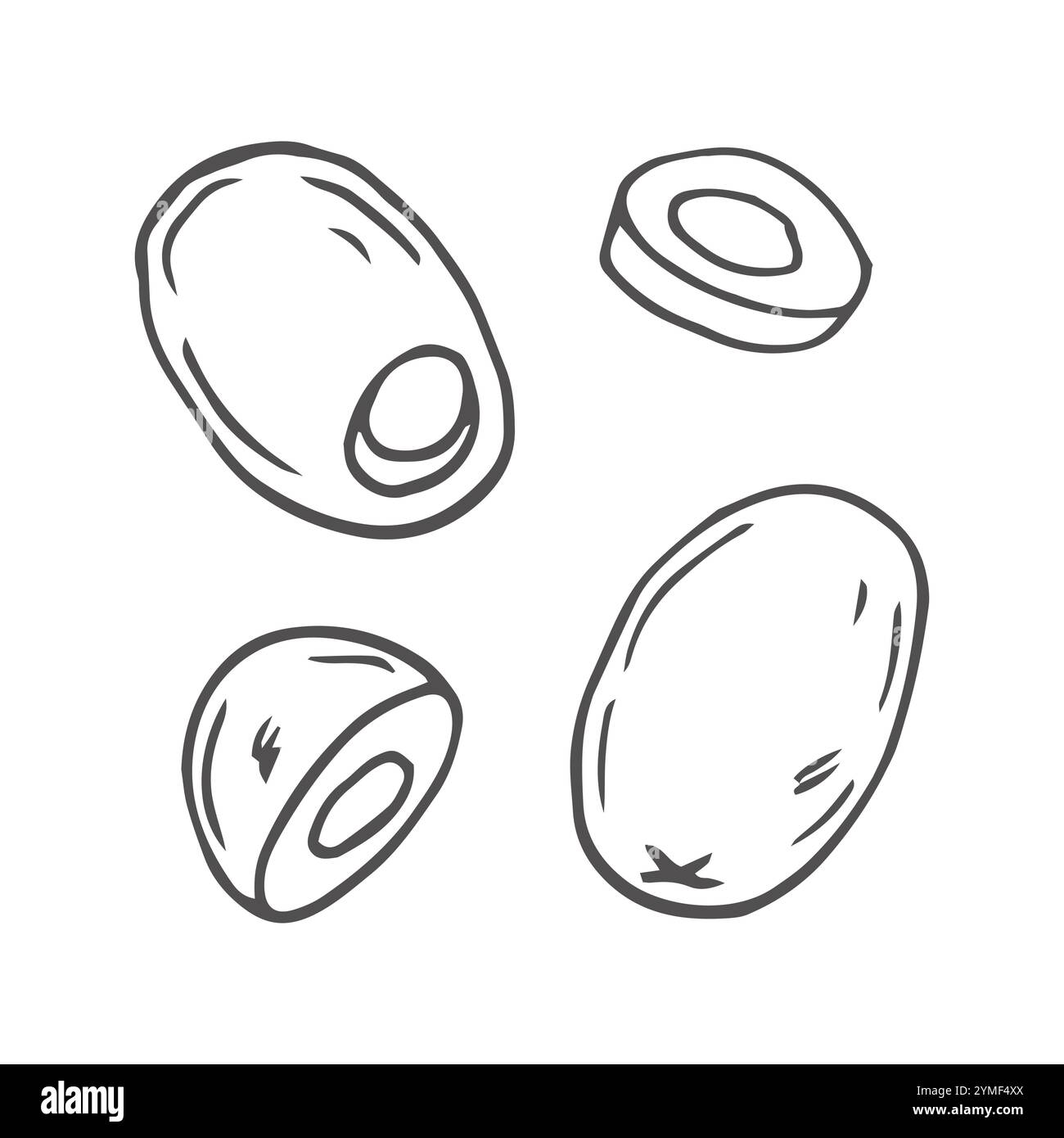 Olive hand drawn vector sketch set in doodle style isolated on white ...