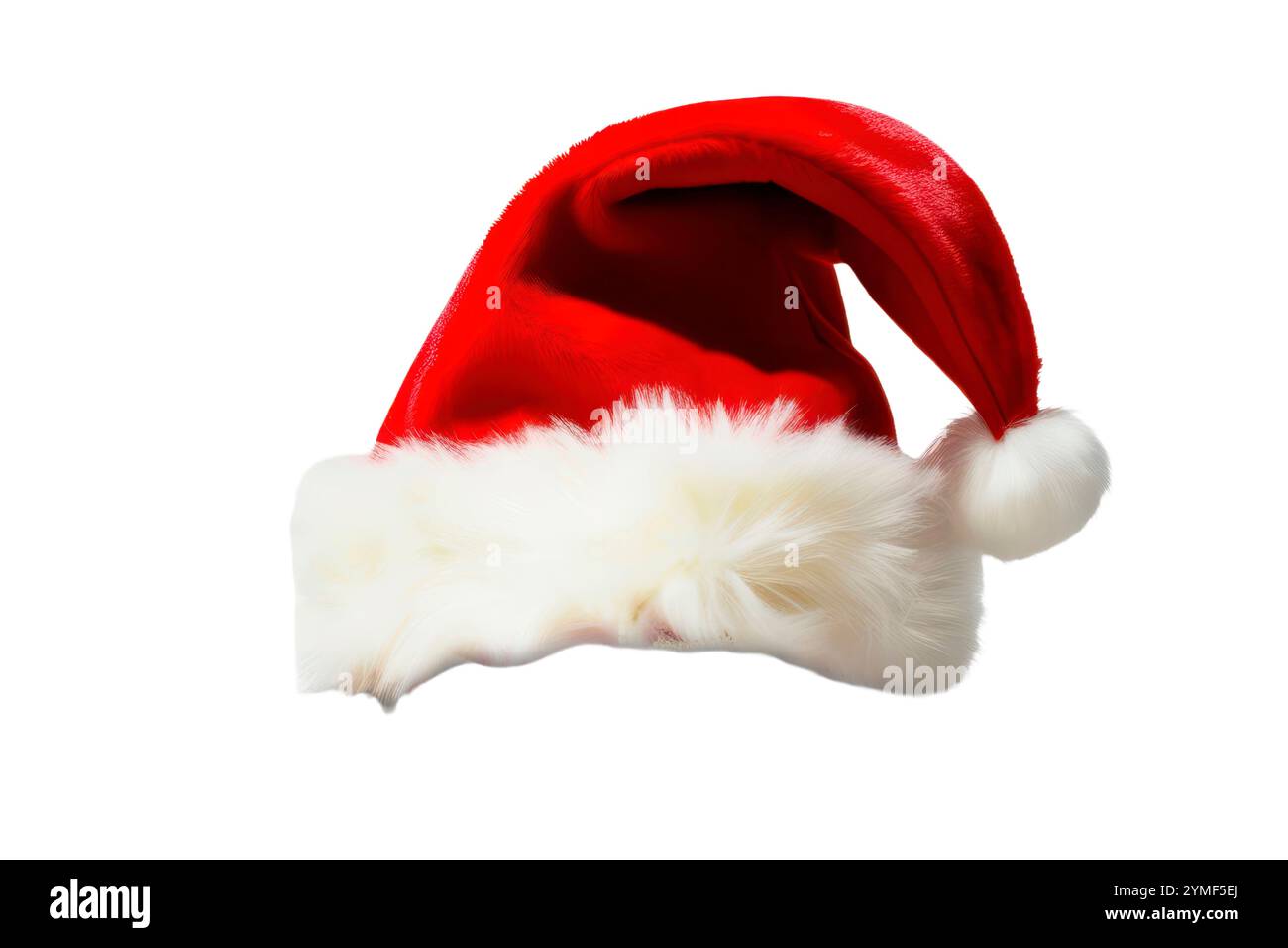 Single Santa Claus's red hat is isolated on a white background Stock ...
