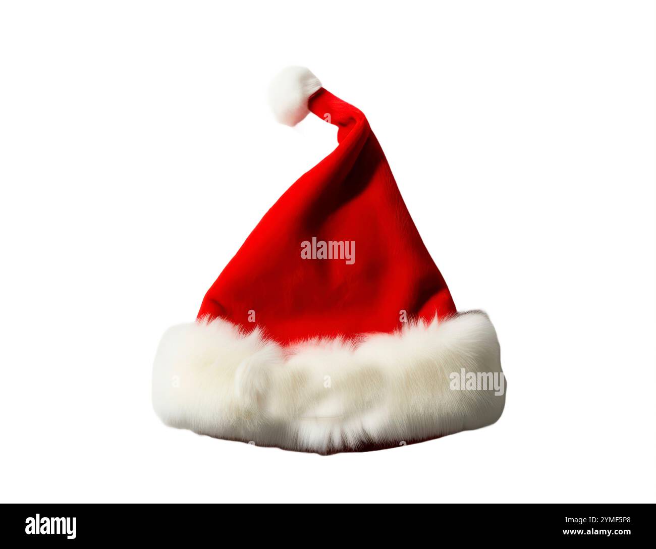 Single Santa Claus's red hat is isolated on a white background Stock ...