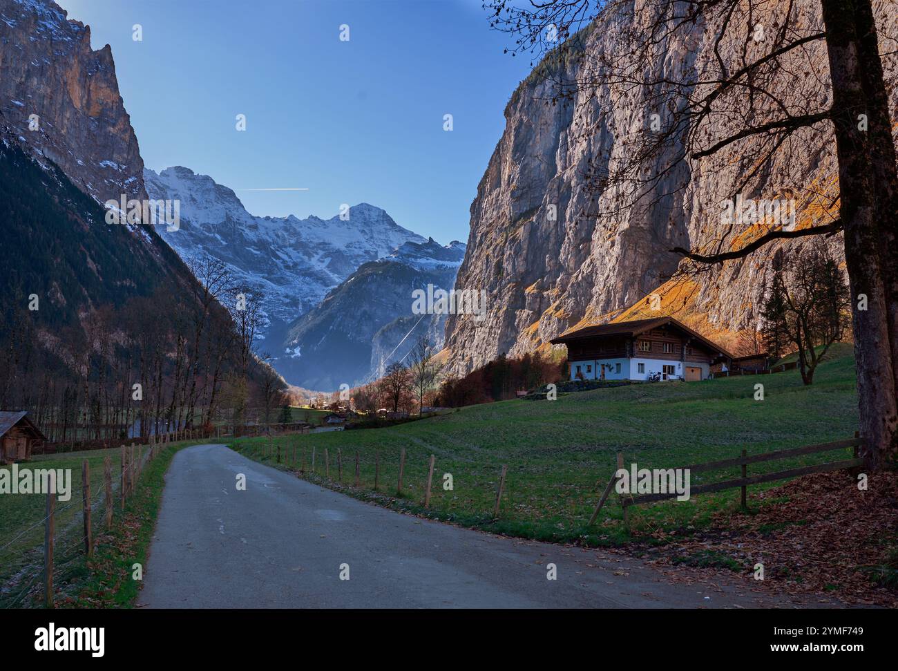 Rustic cabin in the Swiss alps, at the end of the autumn Stock Photo ...