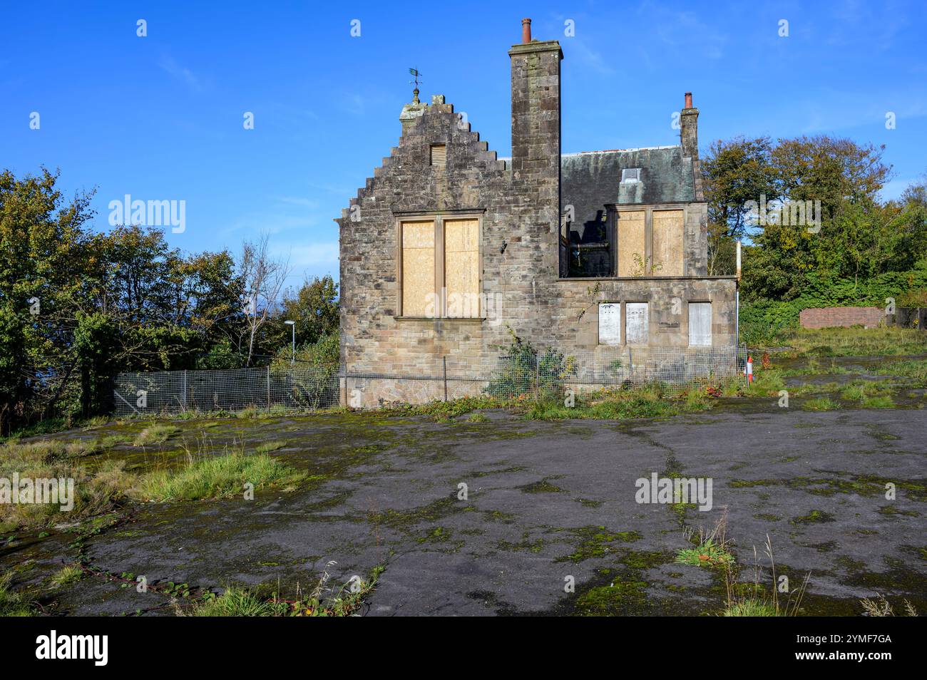 Derelict Fairlie primary School building, Fairlie, North Ayrshire ...