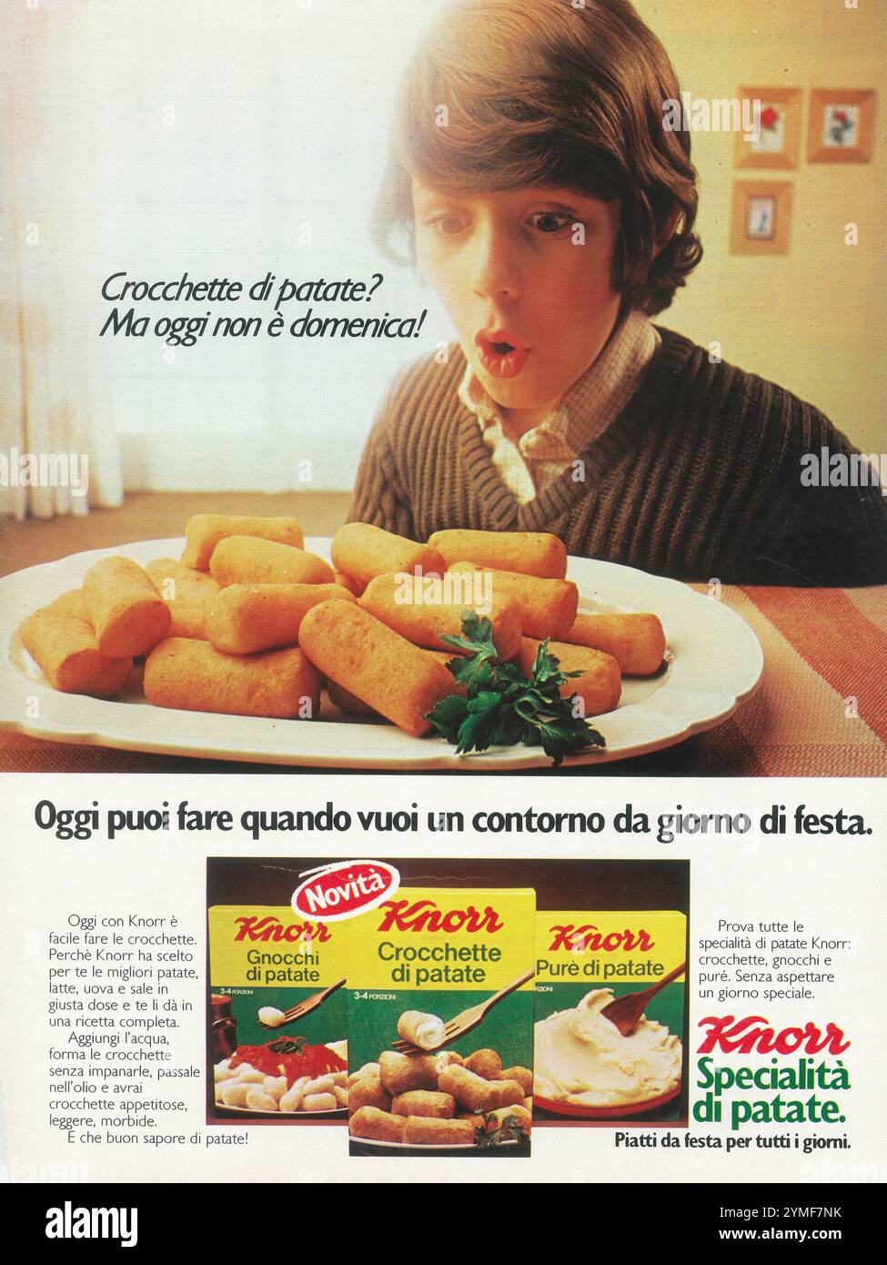 1980 Knorr crocchette di patate Italian ad Stock Photo - Alamy
