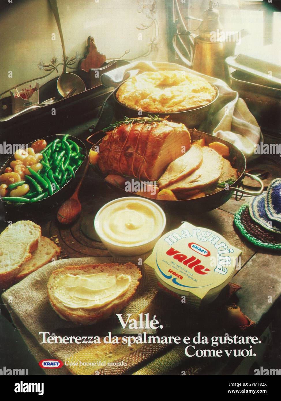 1980 Kraft Valle Margarine Italian Ad Stock Photo - Alamy