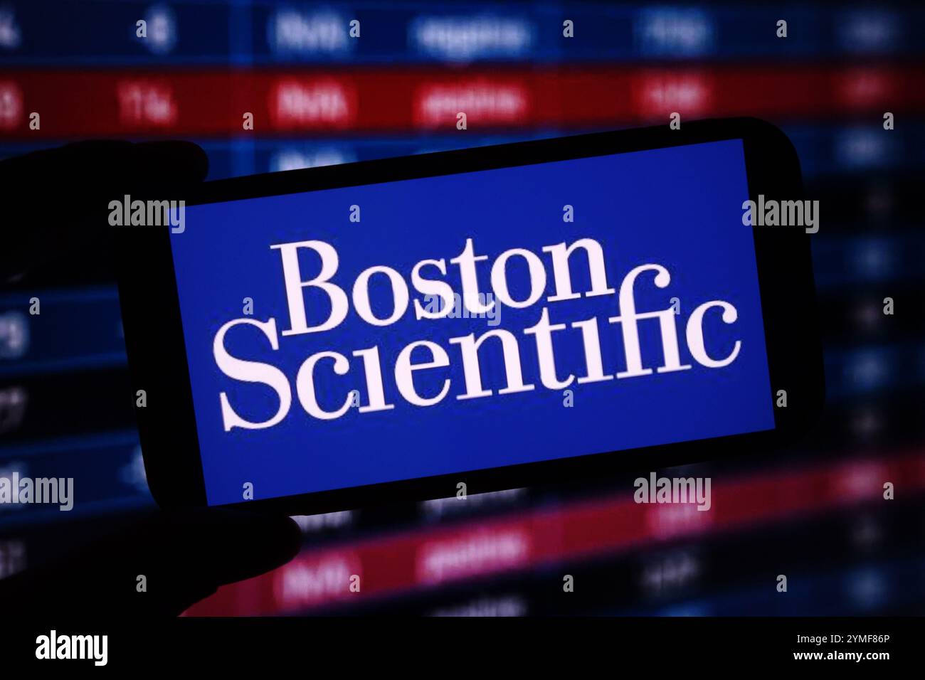 In this photo illustration, the Boston Scientific company logo is seen ...