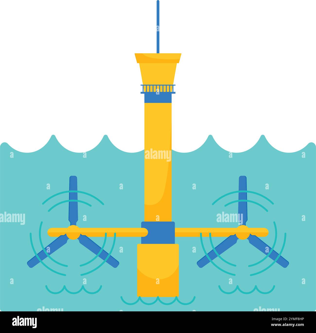 Wave and tidal energy turbine Stock Vector Images - Alamy