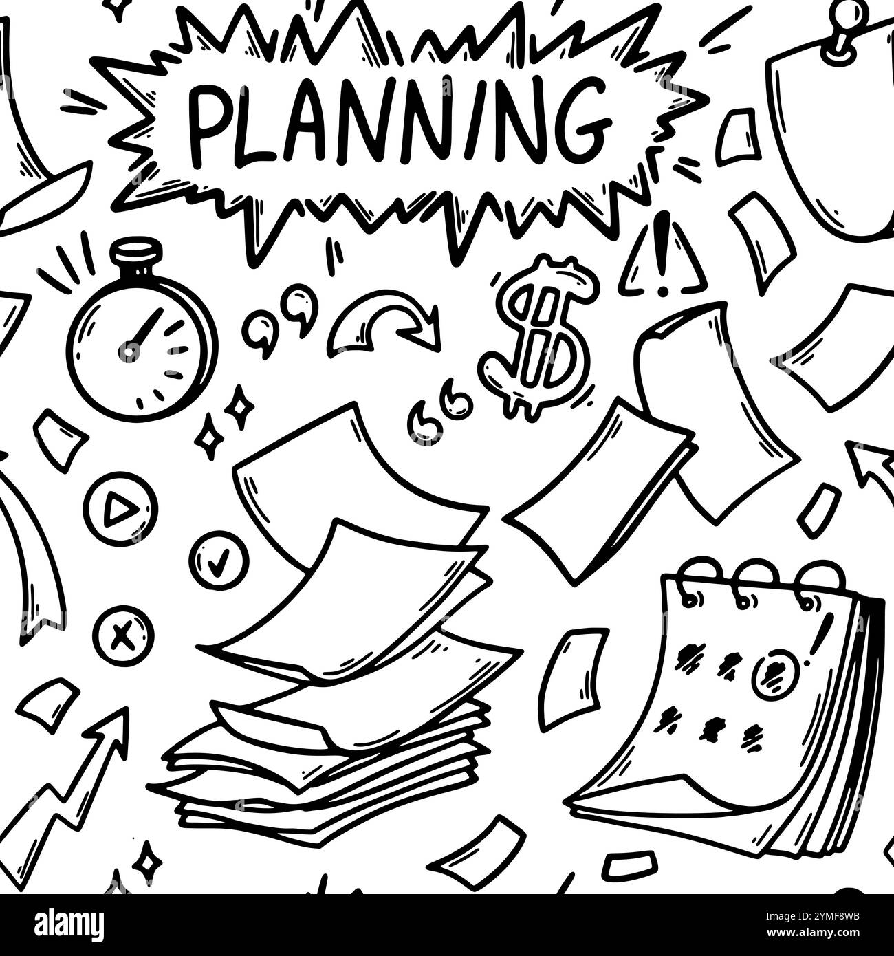 Doodle pattern job Cut Out Stock Images & Pictures - Alamy