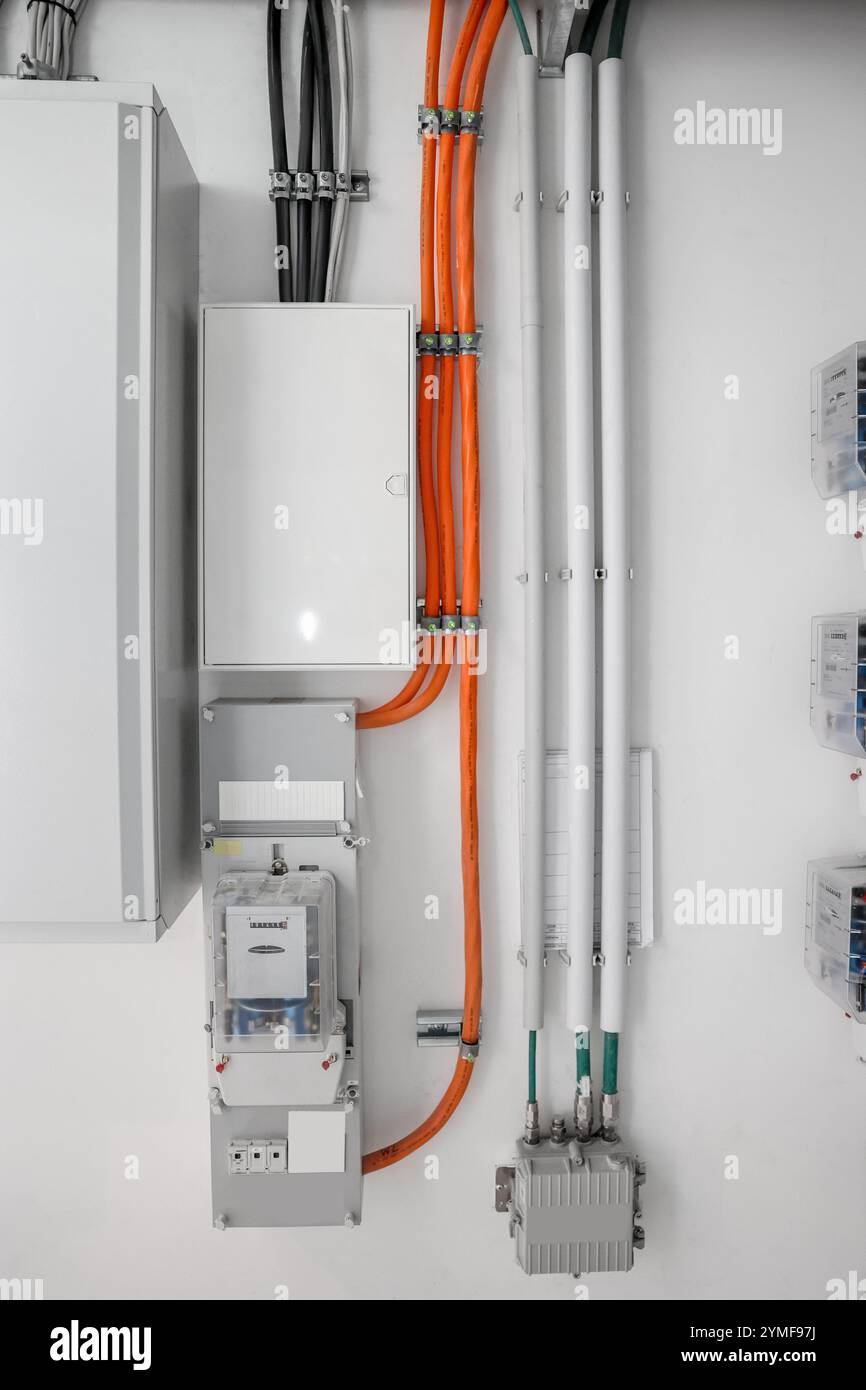 Electricity meters on wall hi-res stock photography and images - Alamy