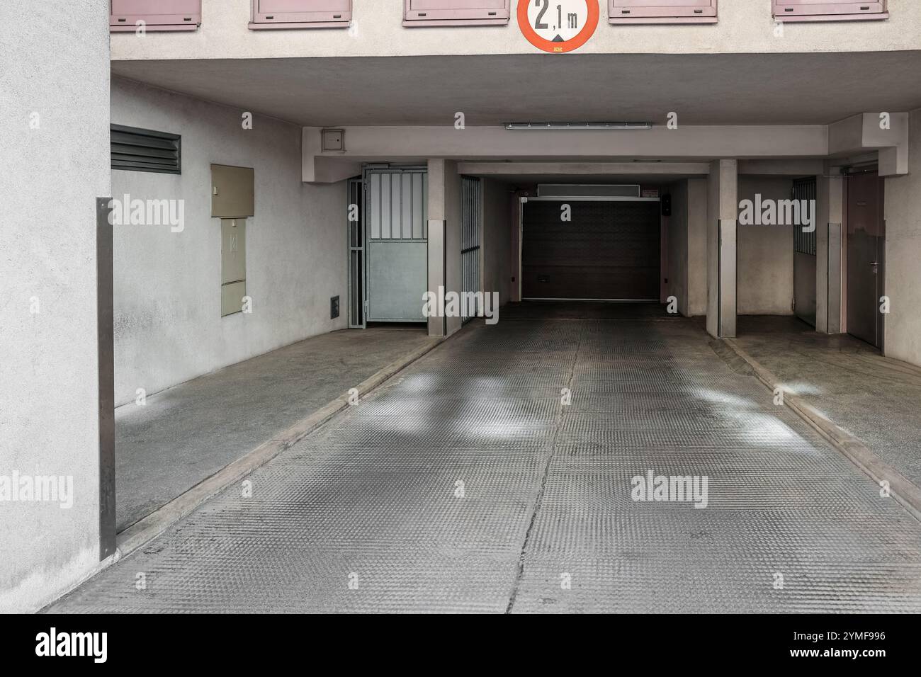 View of entrance in underground parking lot outdoors Stock Photo - Alamy