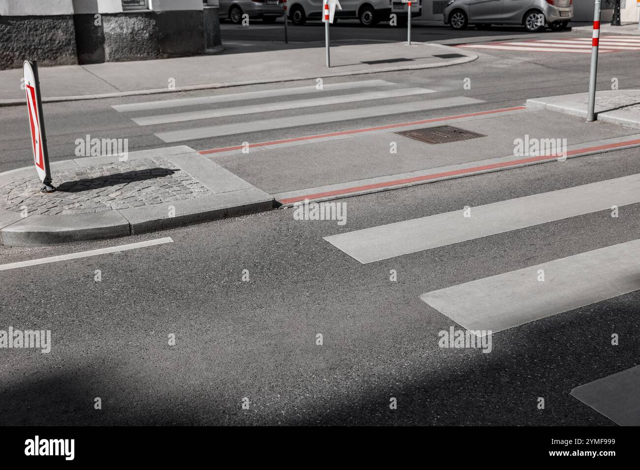 Zebra crosswalk on road in modern city Stock Photo - Alamy