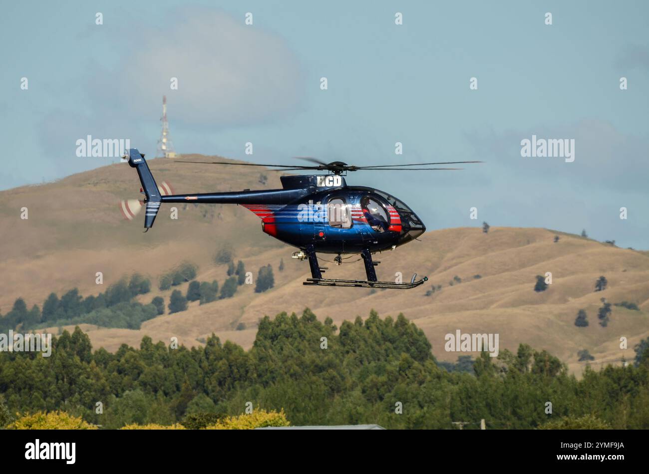 Fiordland Helicopters Hughes 369E helicopter flying in Wairarapa, New ...