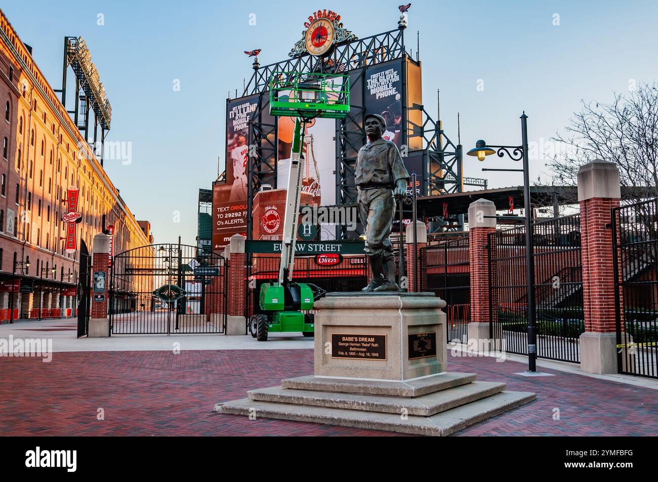 Babe Ruth Statue at Camden Yards, Baltimore Maryland USA Stock Photo ...